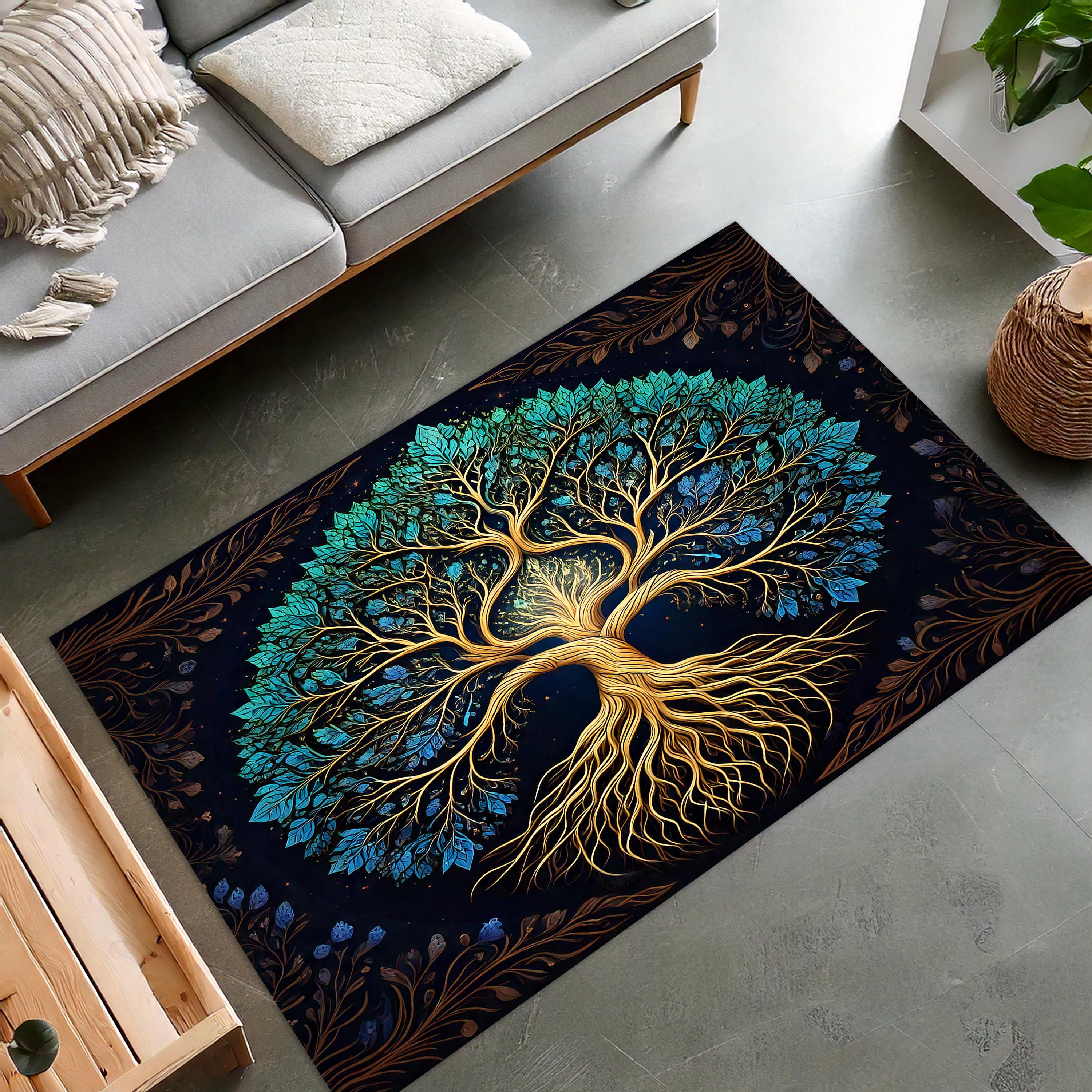 Yggdrasil Rug: Norse Tree of Life Carpet With Custom Runes - Etsy