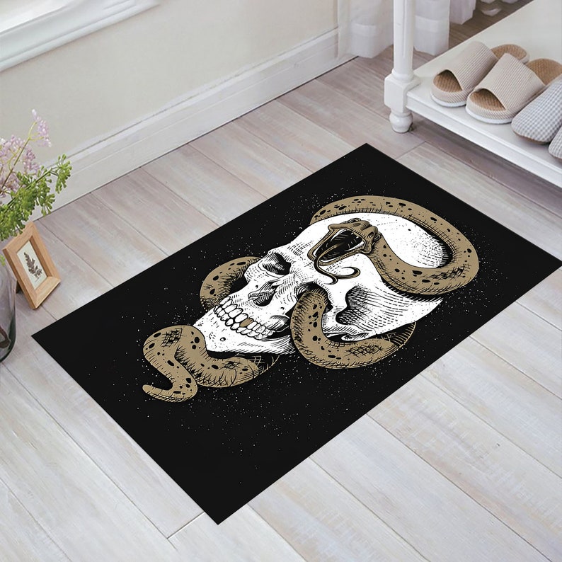 The Snake Inside the Skull Rug, Skull Rug, Skull Carpet, Snake Rug ...