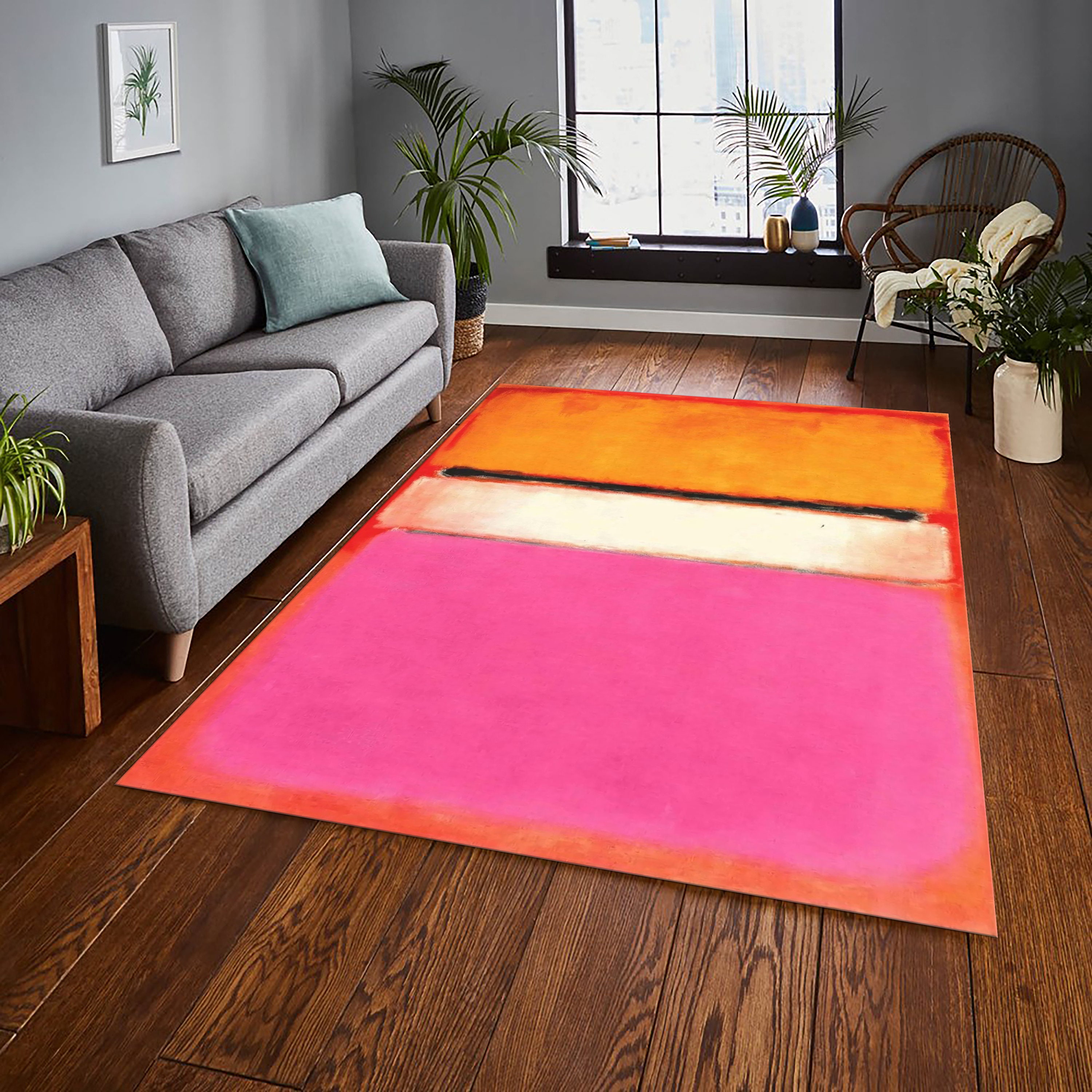 Portrait Rug Portrait Carpet Pink Orange Rug Multicolored - Etsy