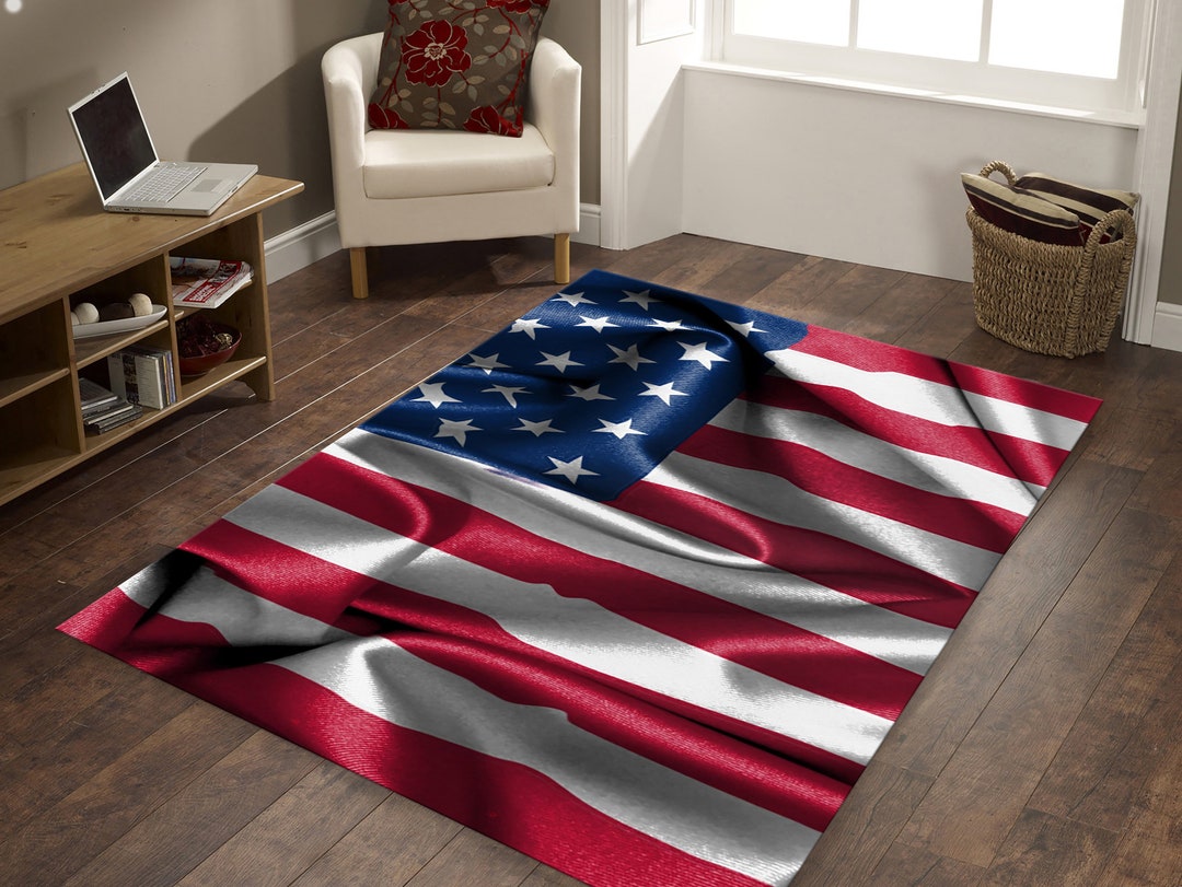 American Flag Rug, Rug With American Flag, Light Colored Rug ...