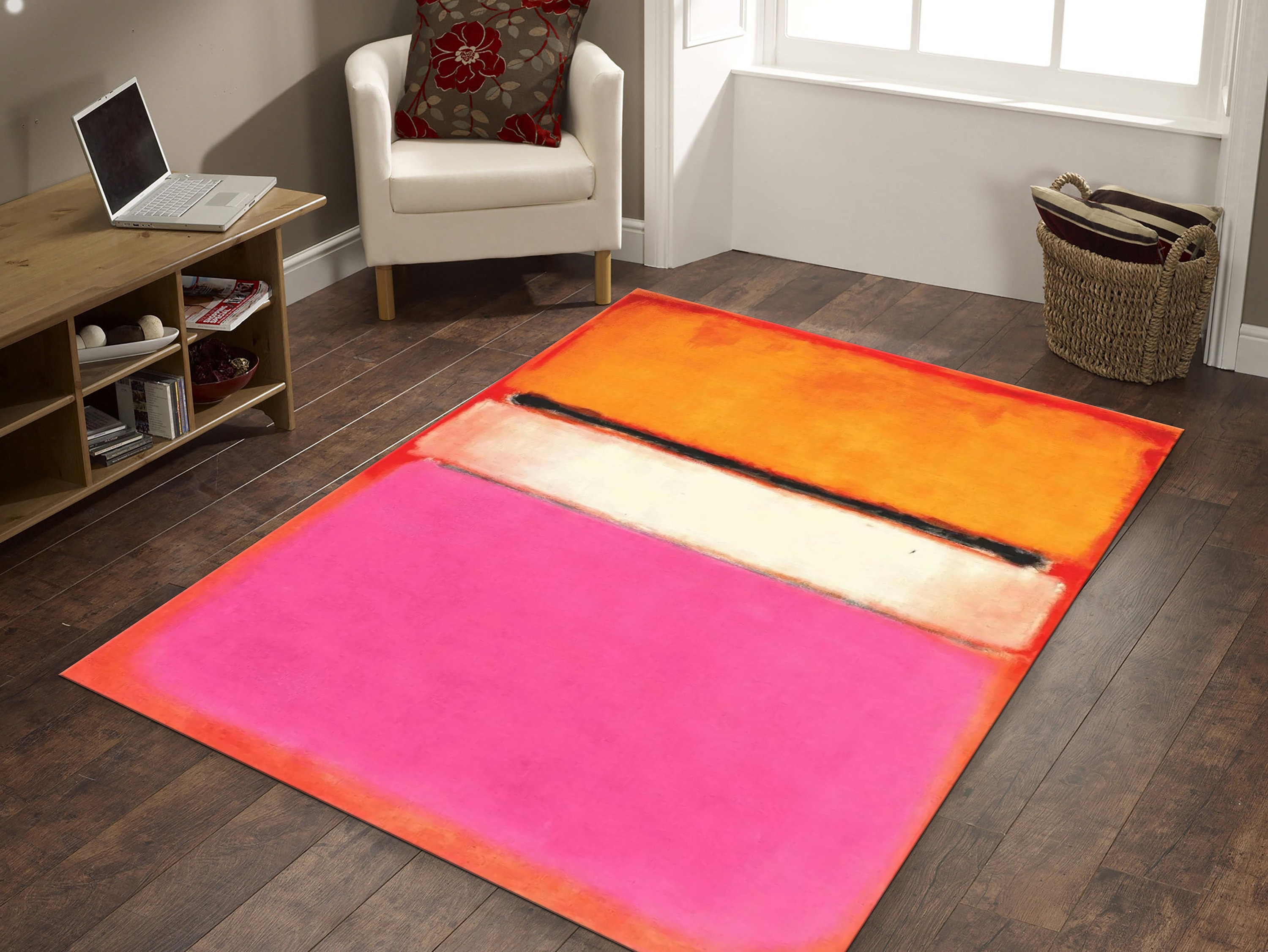 Portrait Rug Portrait Carpet Pink Orange Rug Multicolored - Etsy