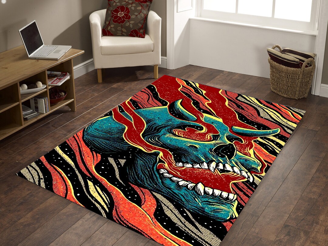 Skull Rug, Skull Carpet, Devil Carpet, Demon Rug, Snake Rug, Snake ...