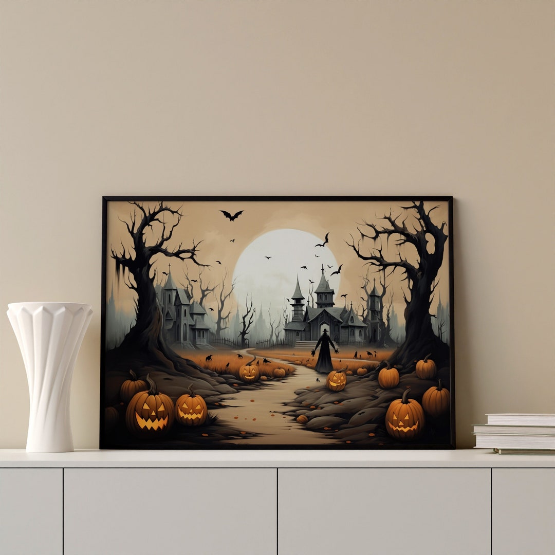 Printable Halloween Wall Art Canvas and Wallpaper - Etsy