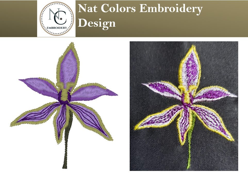 Orchid Machine Embroidery Design, Purple Orchids Embroidery Design ...