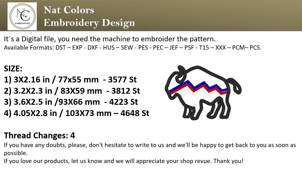 Buffalo Embroidery Design: Native American Pattern (digital File) - Etsy