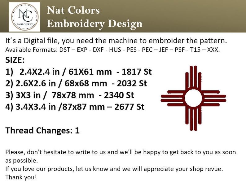 4 Sizes New Mexico Zia Symbol. Zia Sun. Native American Machine ...