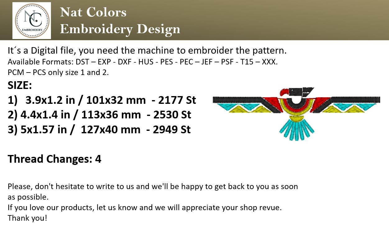Native Thunderbird Eagle Embroidery Design (digital Download) - Etsy
