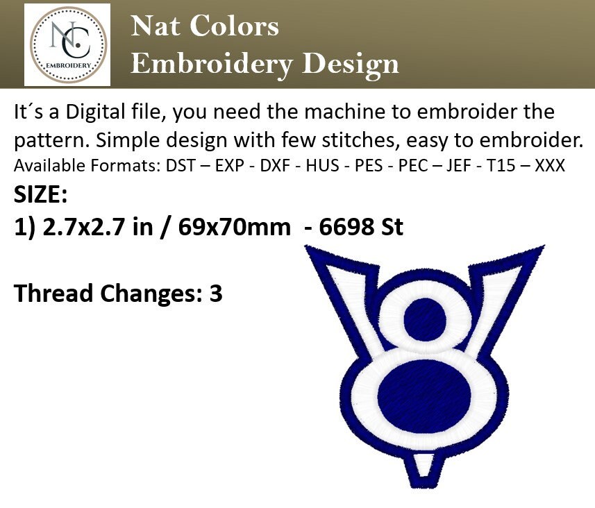 V8 Engine Embroidery Patch - V8 Symbol Machine Design. Patch V8. - Etsy