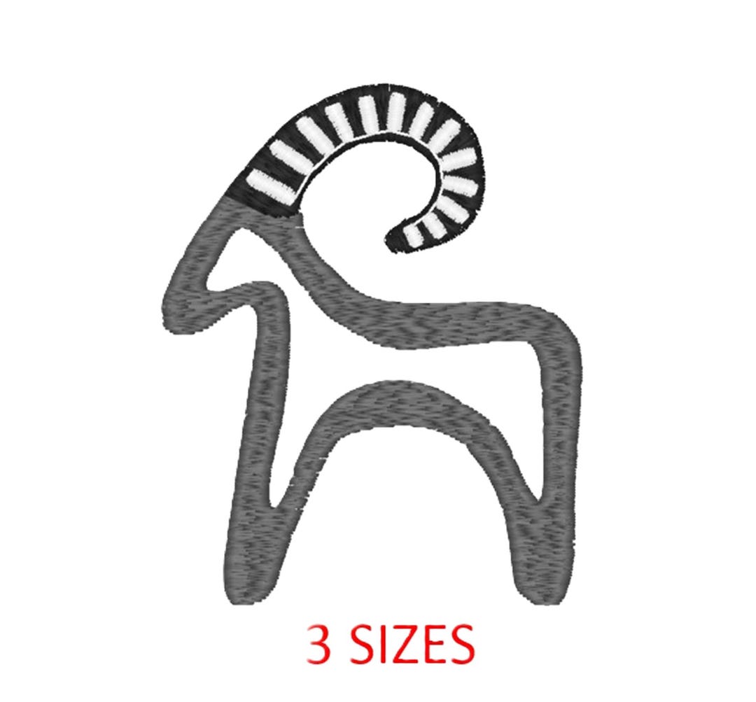 Folk Art Ram Embroidery Design: Scandinavian Style (digital File) - Etsy