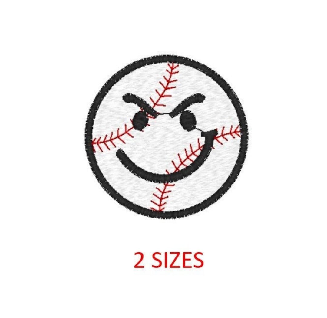 Baseball Embroidery Design. Smile Face Ball Digital File. - Etsy