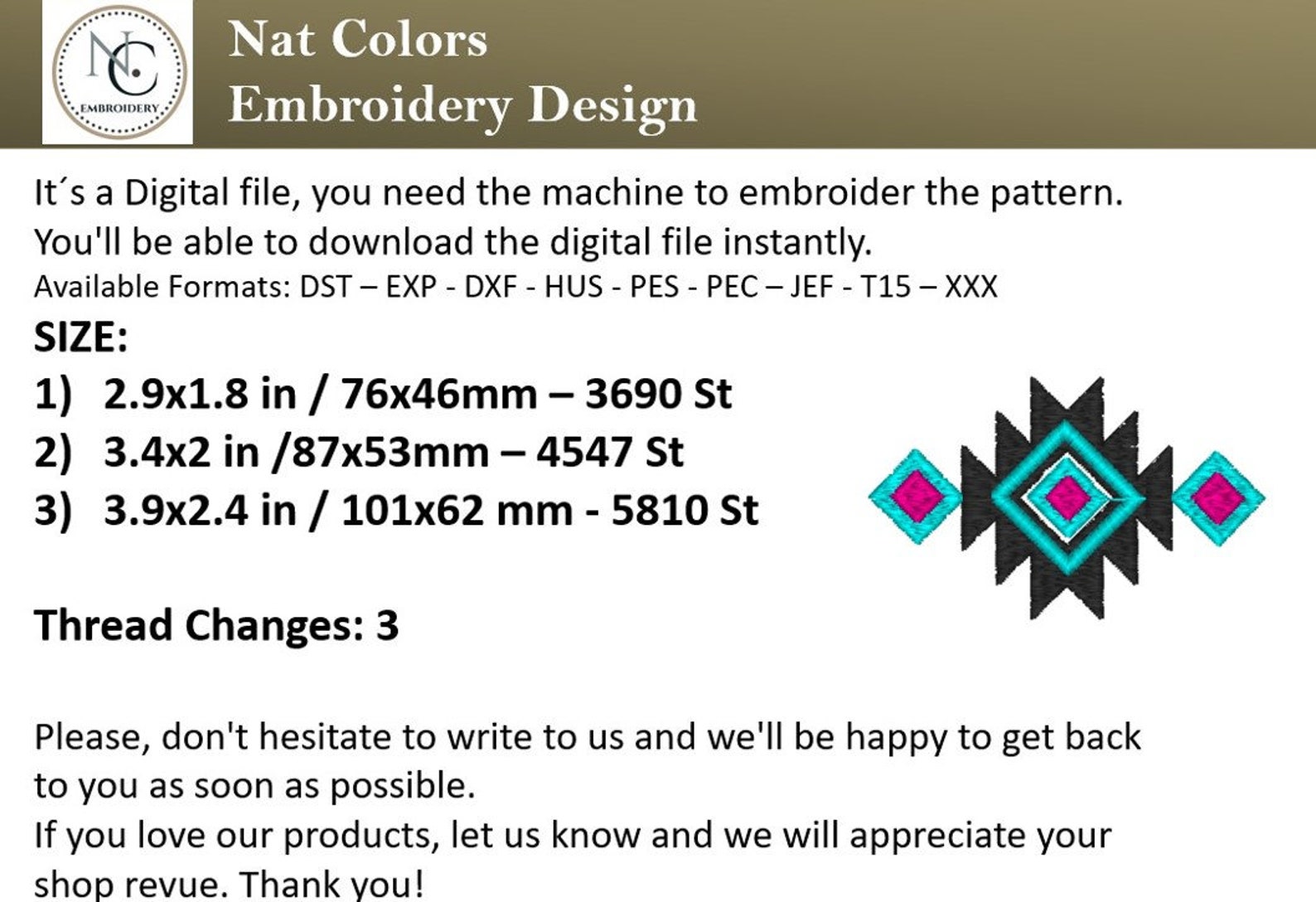 Southwestern Embroidery Design: Native American Pattern (digital ...