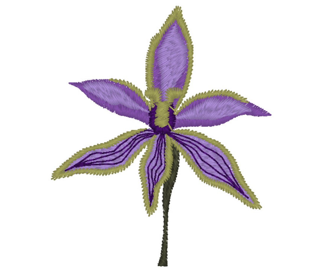 Orchid - Machine Embroidery Design, Purple Orchids Embroidery Design ...