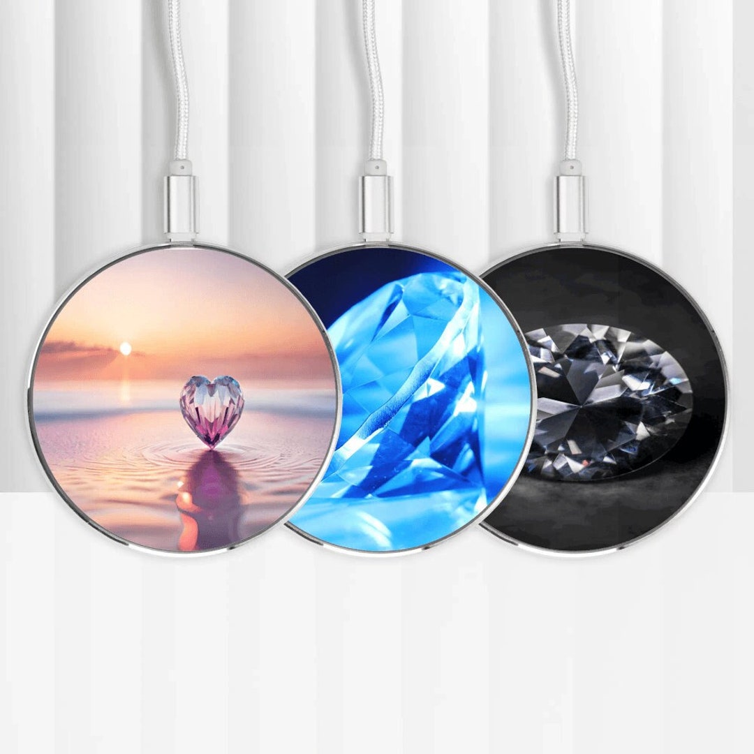 Crystal Decor Mobile Charger 15W Fast Wireless Power Mat for All Qi ...
