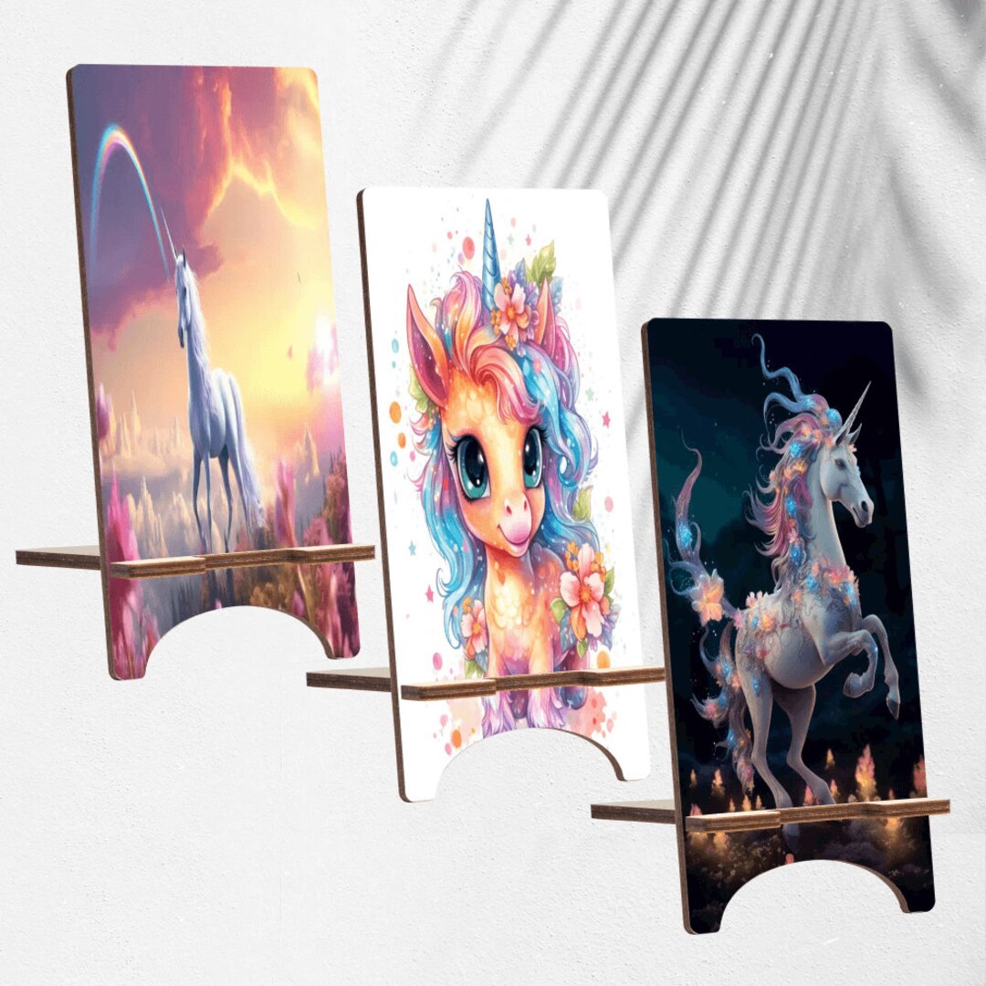 Unicorn Wood Phone Stand, Magical Holder for iPhone 14 13 12 11 Pro Max ...