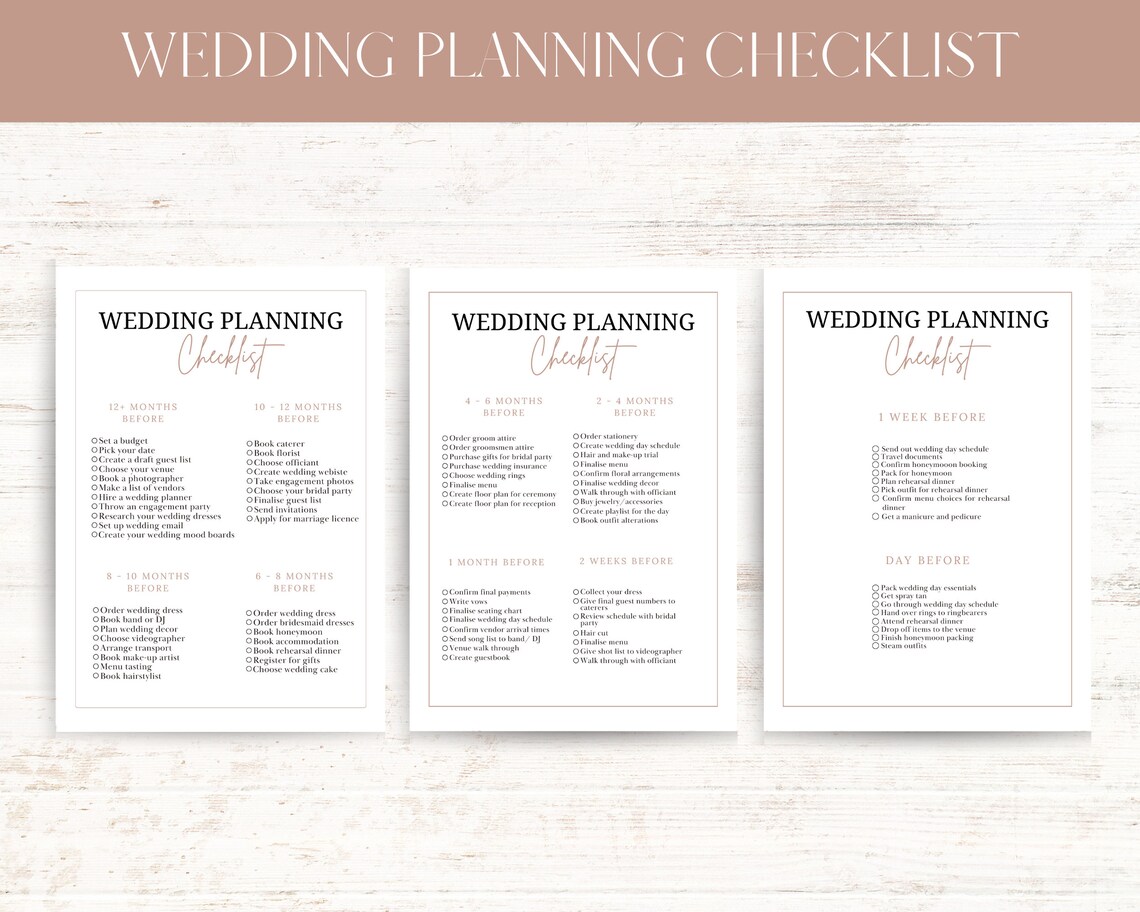 Wedding Planning Checklist, Marriage Planning Timeline, Wedding ...