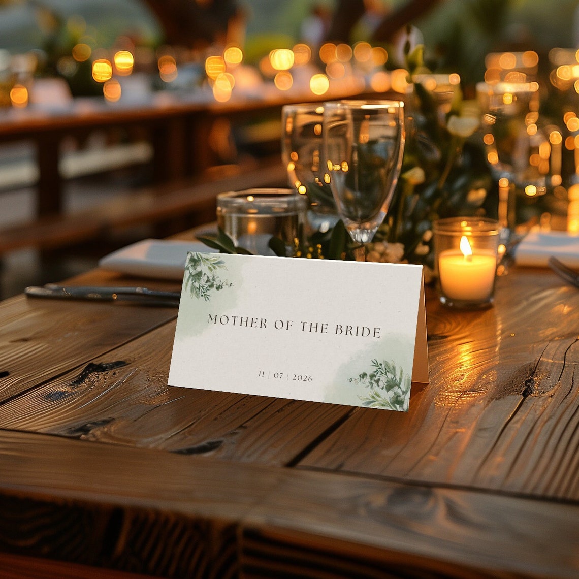 Eucalyptus Wedding Place Card Template, Wedding Table Name Cards ...