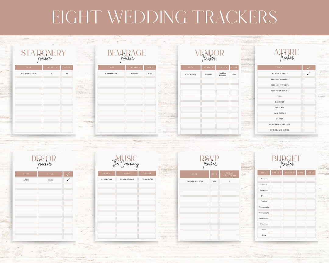 Wedding Planning Tracker, Wedding Checklist Planner, Marriage Planning ...