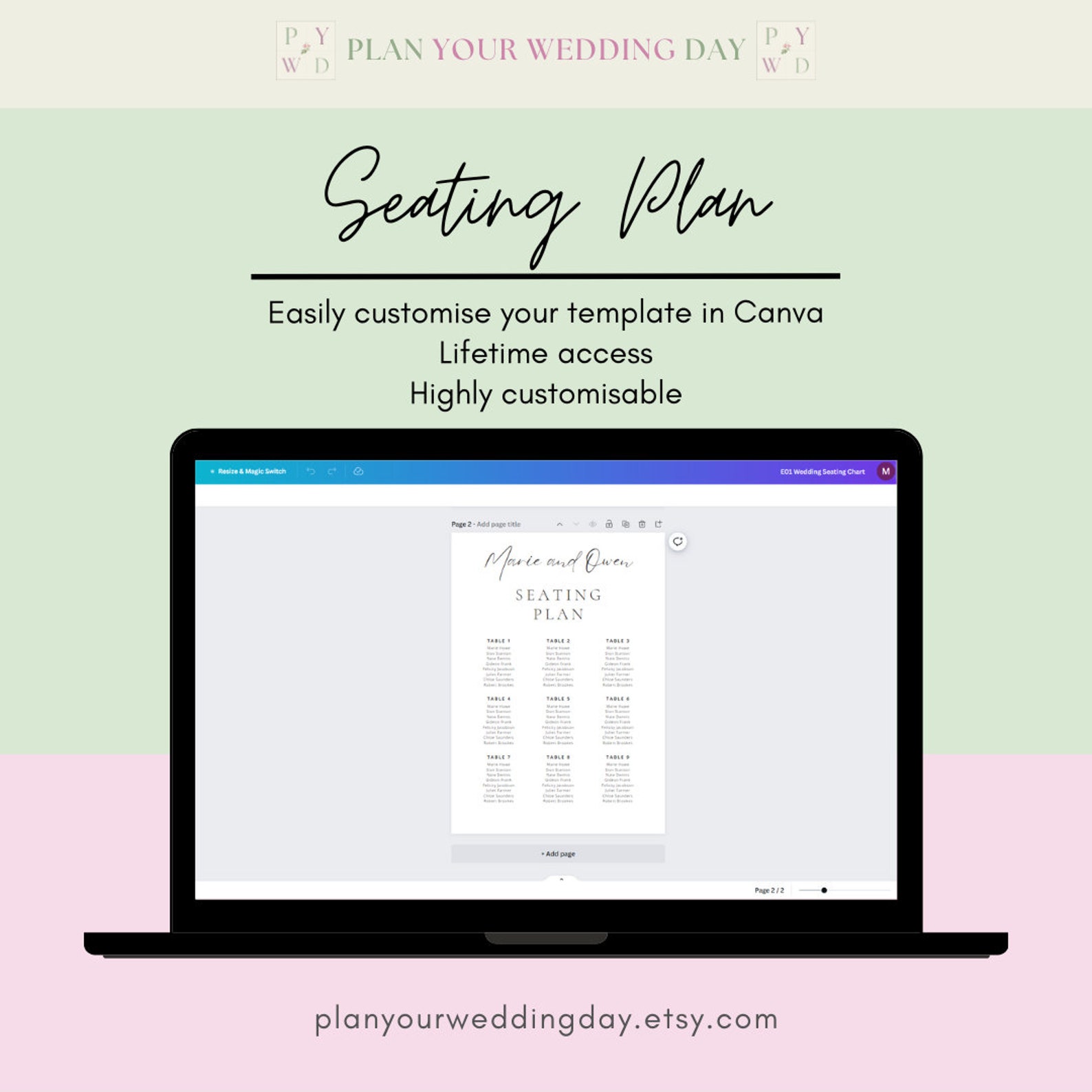 Minimal White Wedding Table Plan Template, Unique Wedding Seating Chart ...