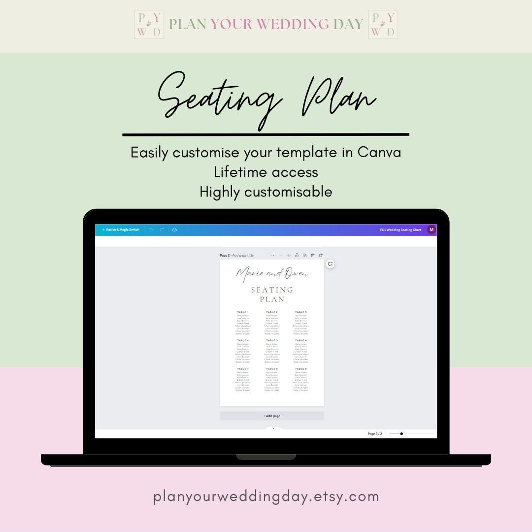 Minimal White Wedding Table Plan Template, Unique Wedding Seating Chart ...