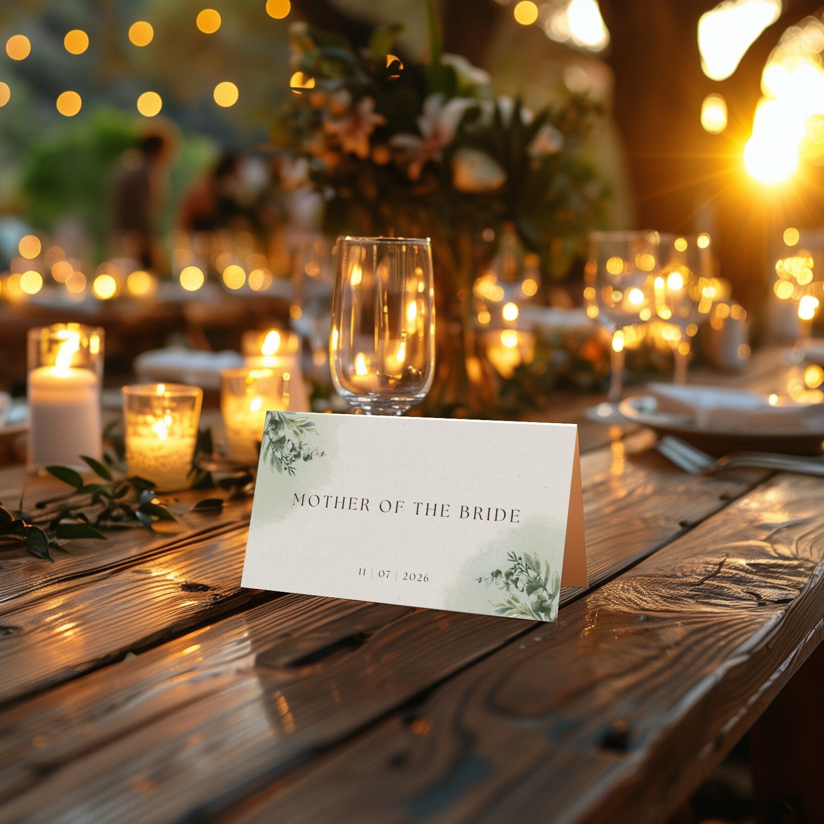 Eucalyptus Wedding Place Card Template, Wedding Table Name Cards ...