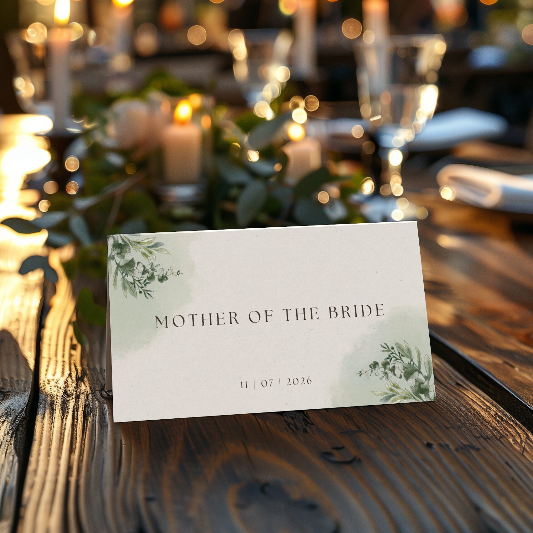 Eucalyptus Wedding Place Card Template, Wedding Table Name Cards ...