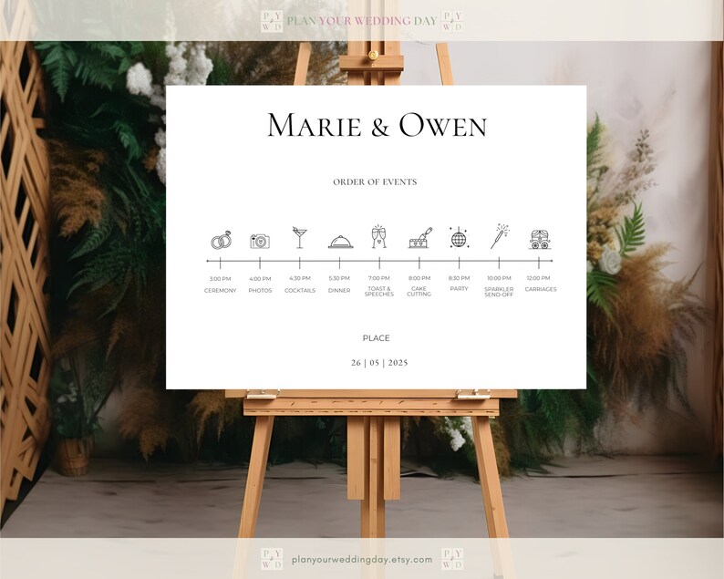 Minimal White Wedding Program Template, Wedding Order of Service ...