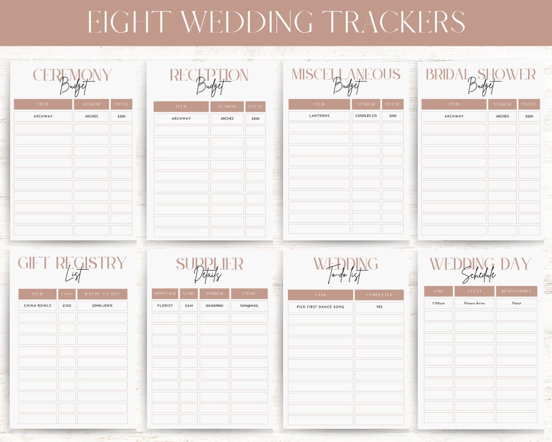 Wedding Planning Tracker, Wedding Checklist Planner, Marriage Planning ...