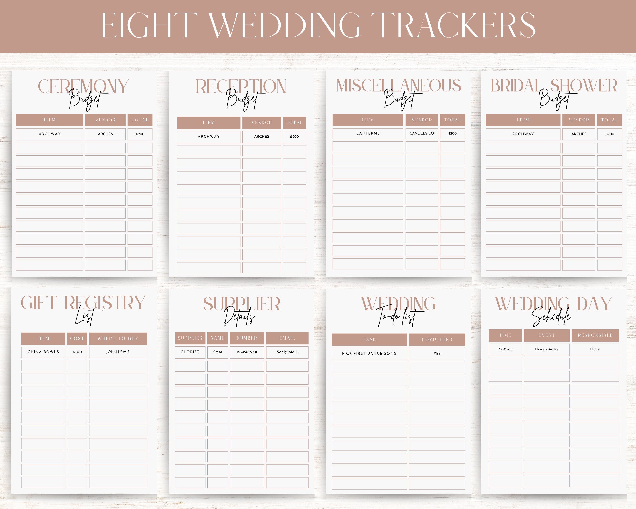 Wedding Planning Tracker, Wedding Checklist Planner, Marriage Planning ...