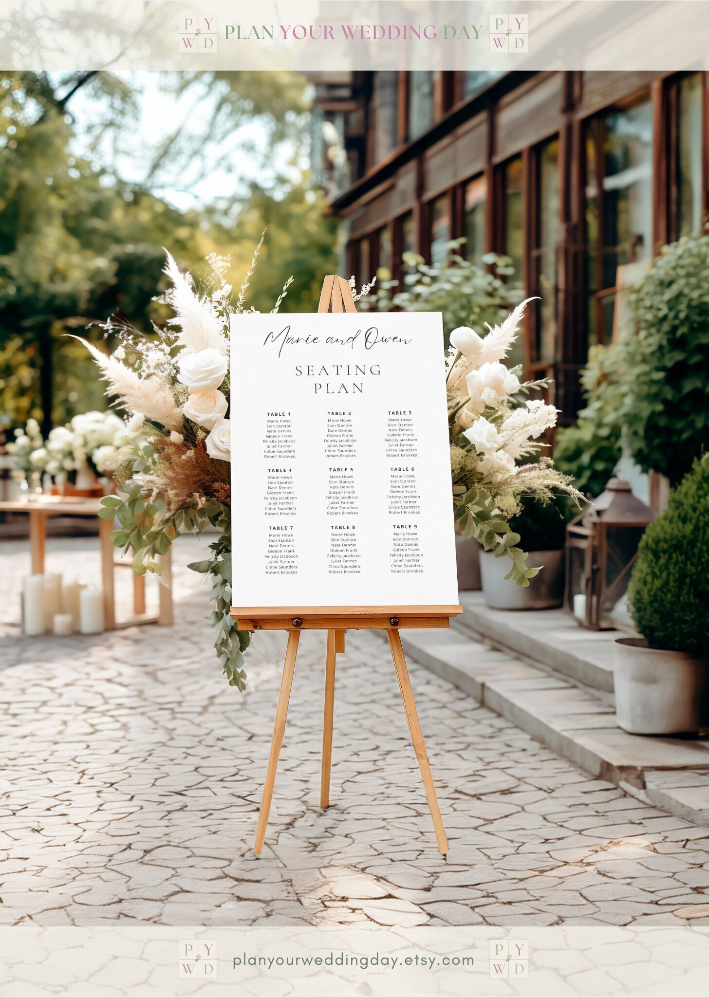 Minimal White Wedding Table Plan Template, Unique Wedding Seating Chart ...