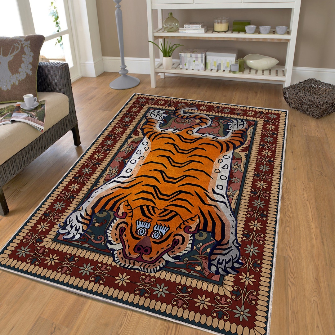 Tiger Skin Rug, Pink Tiger Rug, Modern Decoration, Housewarming Gift - Etsy