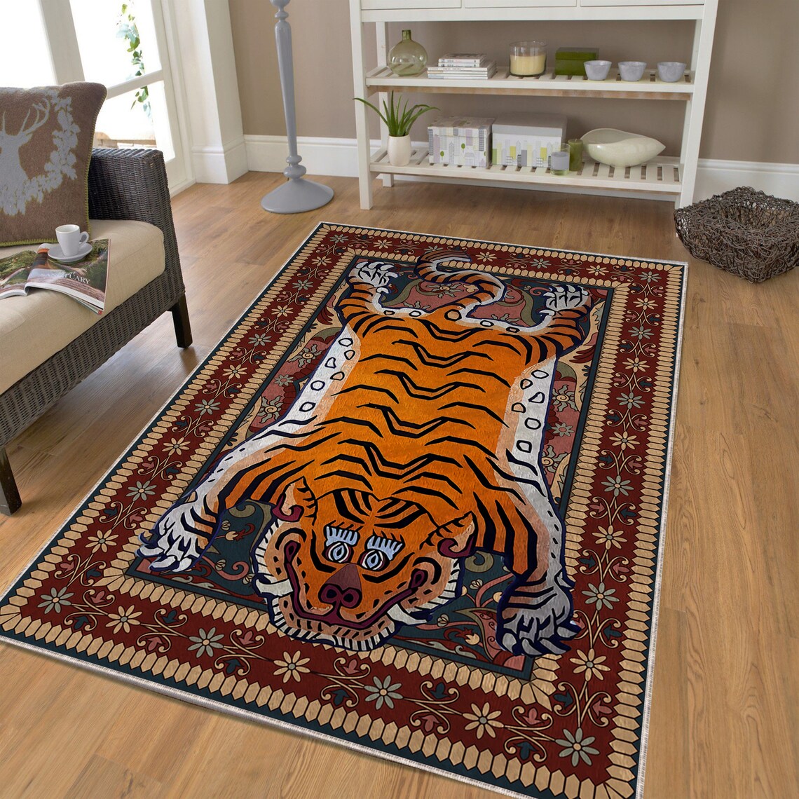 Tiger Skin Rug, Pink Tiger Rug, Modern Decoration, Housewarming Gift - Etsy