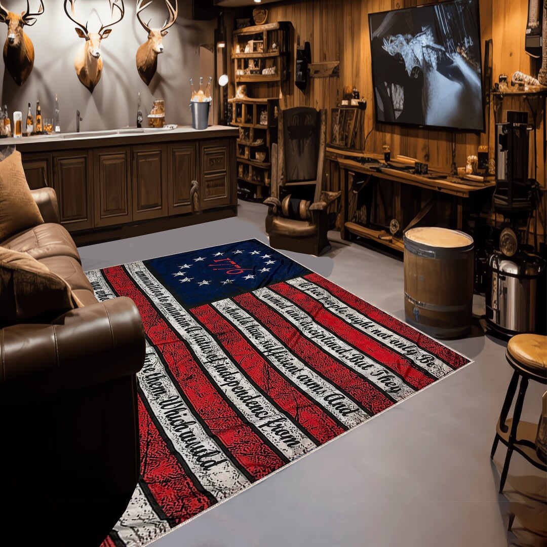 We the People 1776 Us Constitution Flannel Rug, American Rug for Living ...