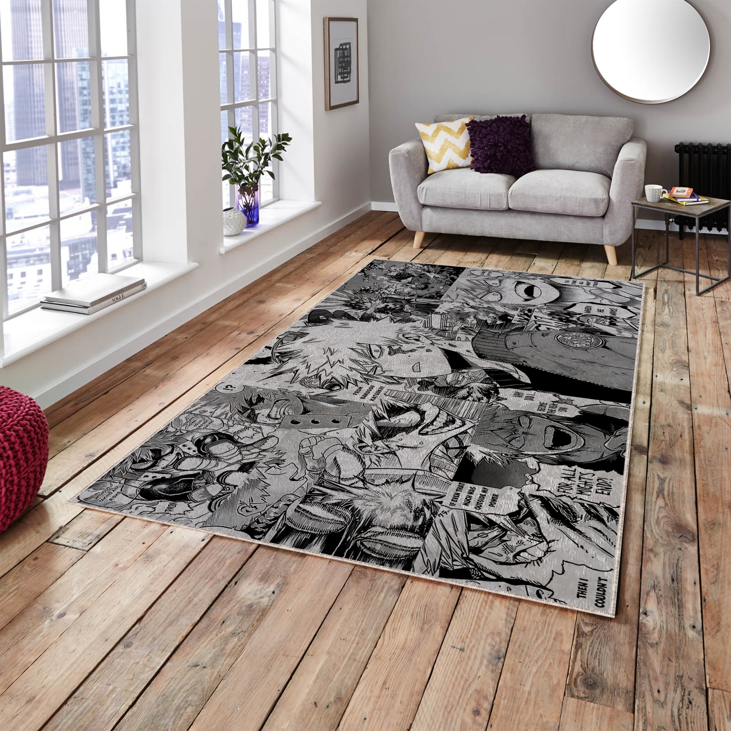 Bakugo Manga Decortaion Rug, Dope Anime Gift, Super Anime Decoration - Etsy