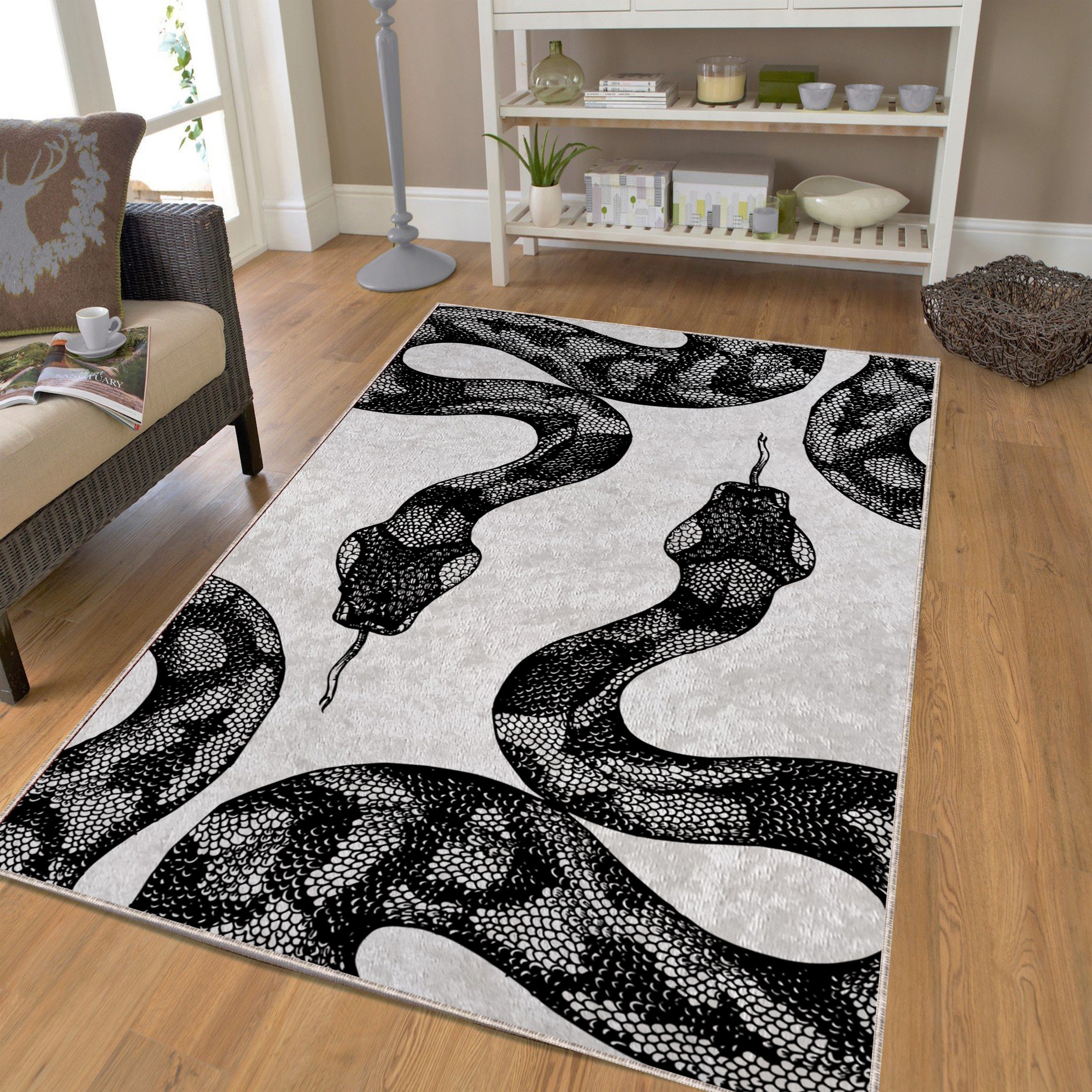 Serpent Area Rug, Sneak Patterned Accent Rug - Etsy