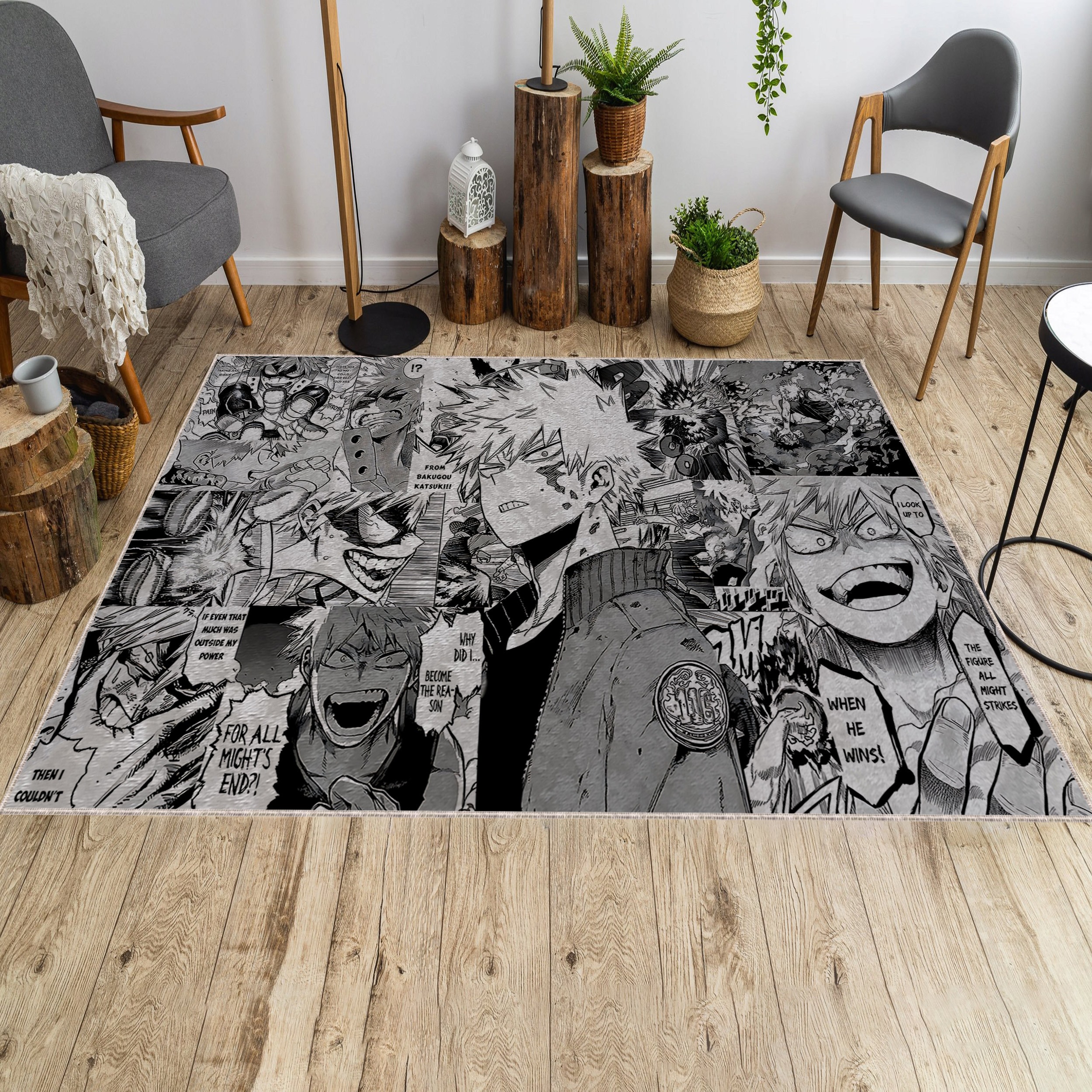 Bakugo Manga Decortaion Rug, Dope Anime Gift, Super Anime Decoration - Etsy