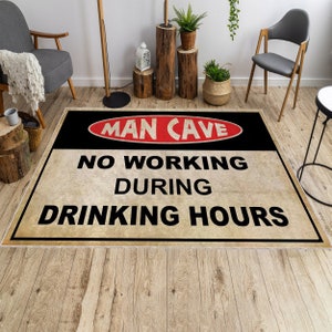 Man Cave Area Rug, Custom Man Cave Decor, Men Cave Rug, Fathers Day ...
