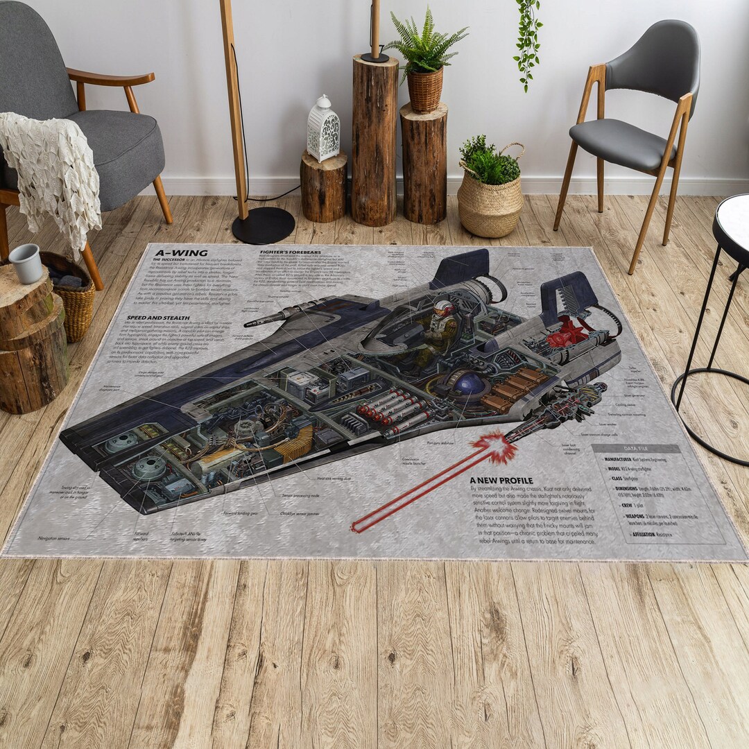 A-wing Blueprint Rug, Coolest Decoration, Christmas Gift for Geeks - Etsy