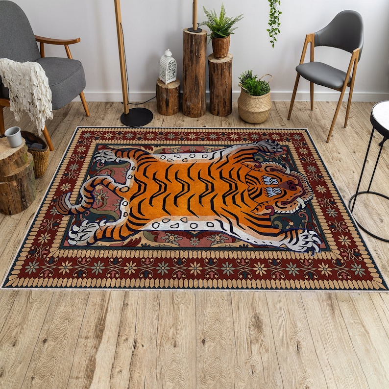 Tiger Skin Rug, Pink Tiger Rug, Modern Decoration, Housewarming Gift - Etsy