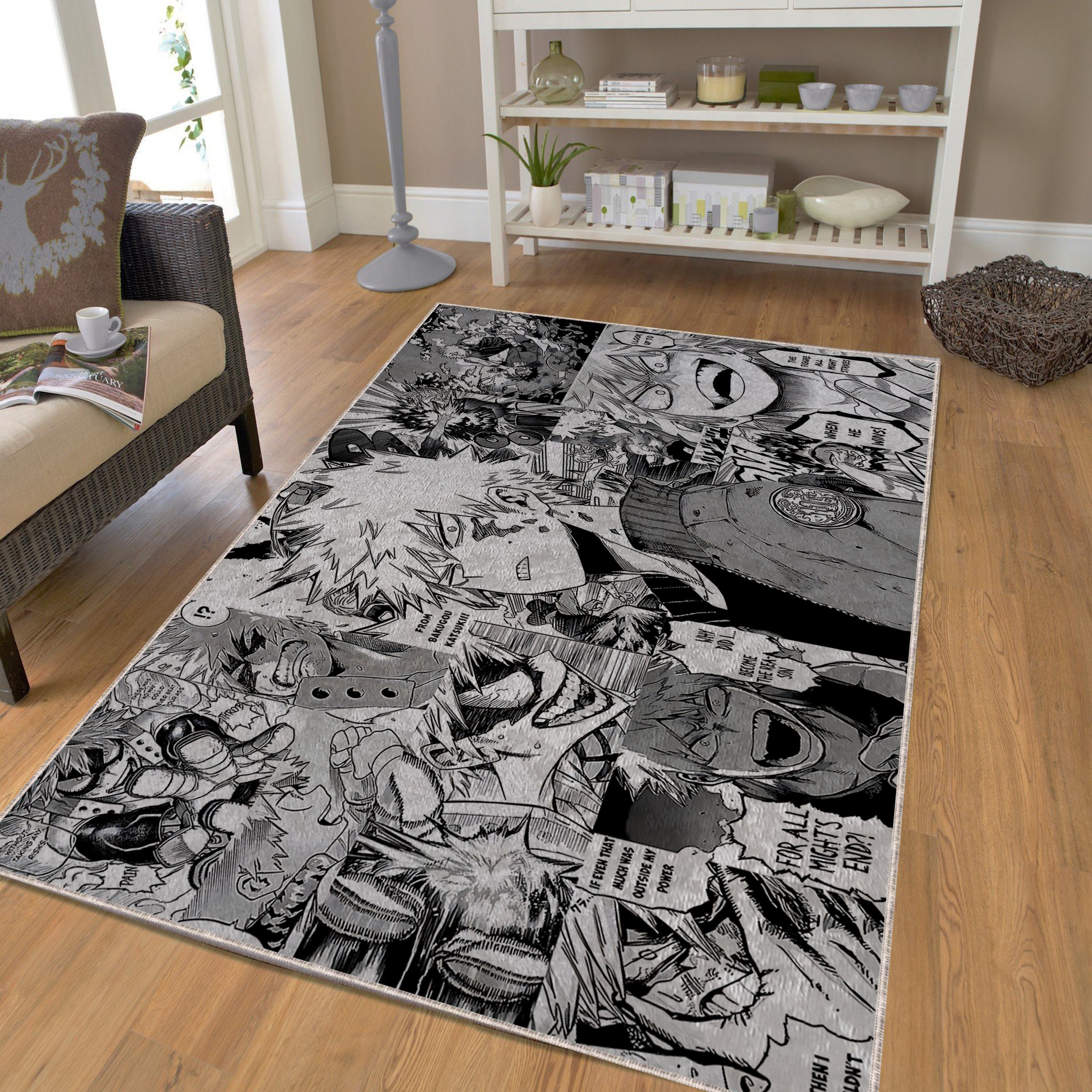 Bakugo Manga Decortaion Rug, Dope Anime Gift, Super Anime Decoration - Etsy