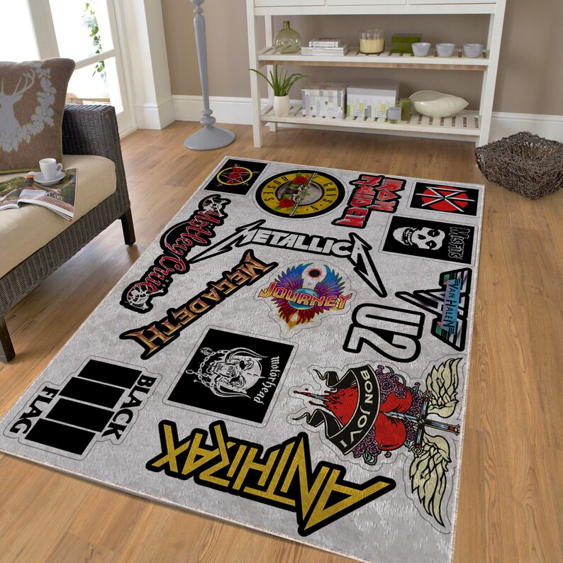 Rock Music Rug, Cool Music Decoration, Gift for Rock Music Fans - Etsy
