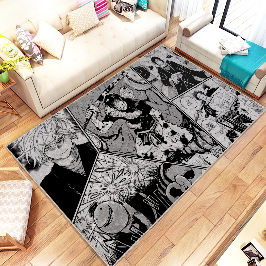 Manga Decortaion Rug, Dope Anime Gift, Custom Christmas Gift - Etsy