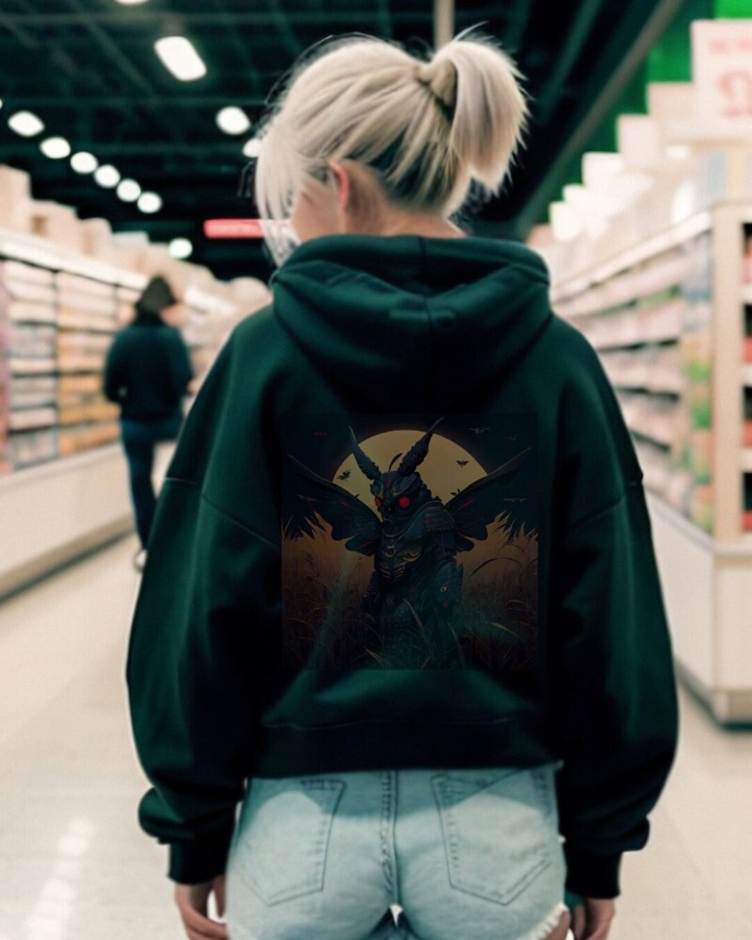 Samurai-inspired Mothman in the Cornfield Hoodie Enigmatic - Etsy