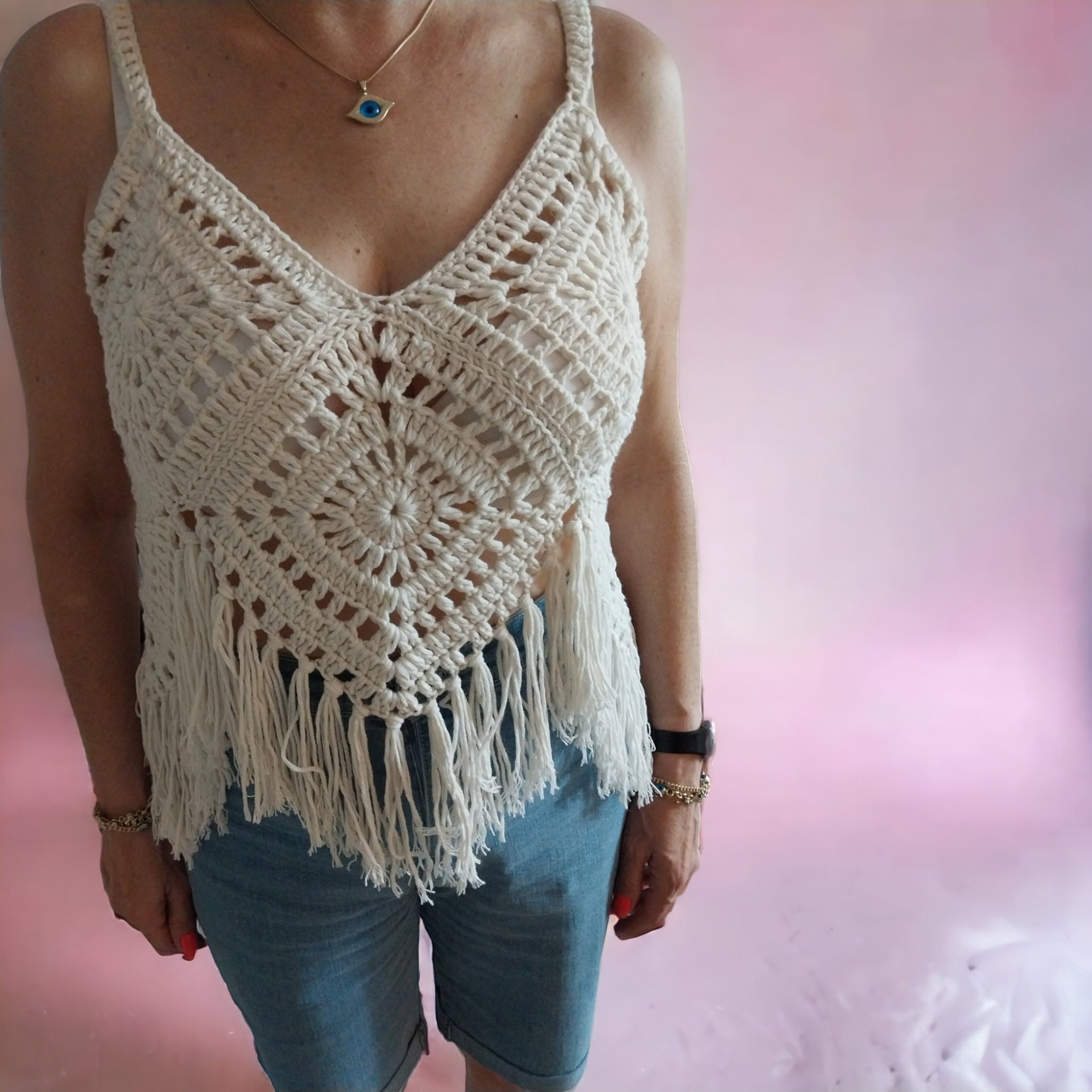 Finished Crochet Tops, Handmade Tops,crochet Crop Toos, Boho Tops ...