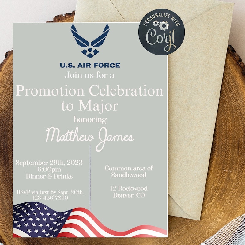 Air Force Invitation - Etsy
