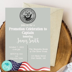 EDITABLE Navy Promotion Celebration Invitation, Military Promotion - Etsy