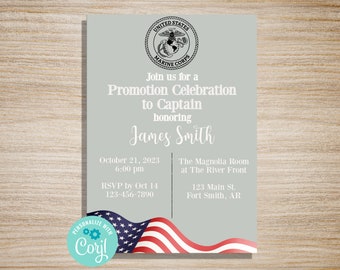 EDITABLE Army Promotion Celebration Invitation, Military Promotion - Etsy