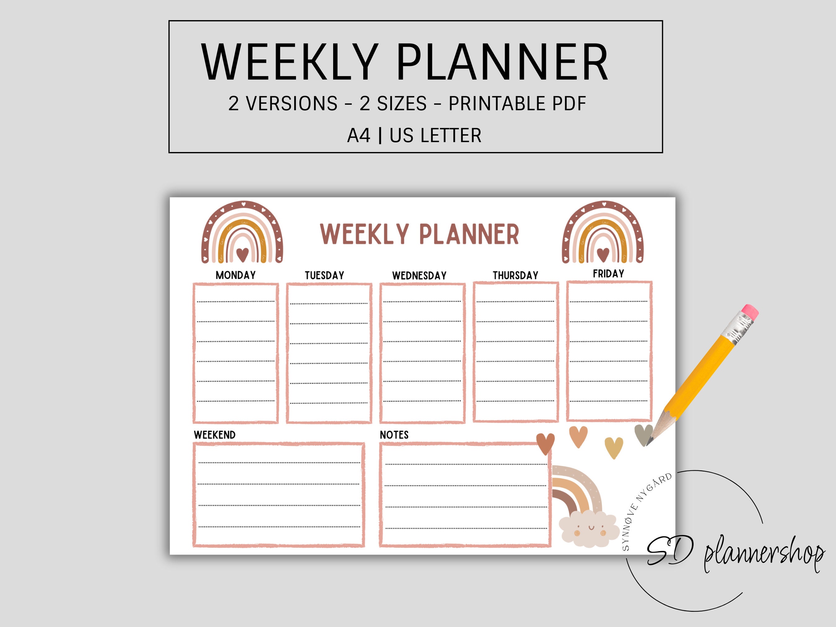 Kids Weekly Planner | Weekly Schedule for Kids Printable | Weekly ...