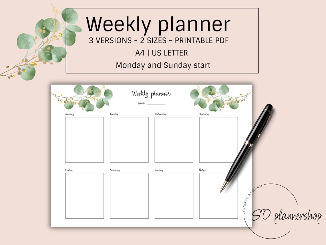 Weekly Planner Printable to Do List Weekly Planner - Etsy