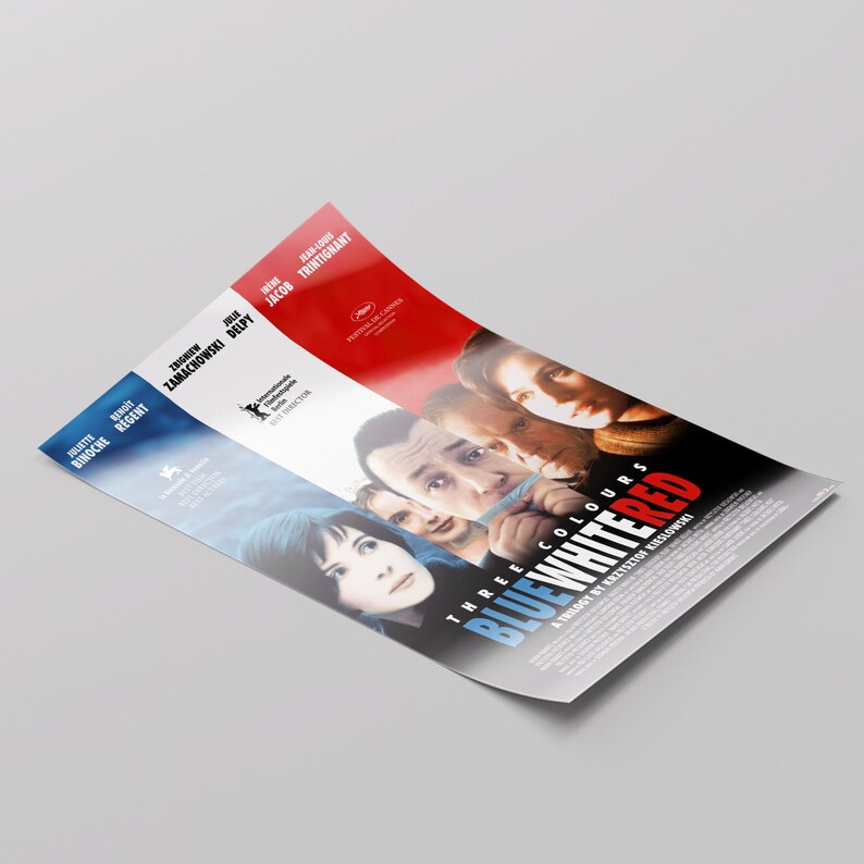 Three Colors Blue White Red Movie Poster / Wall Art / Room Decor / High ...