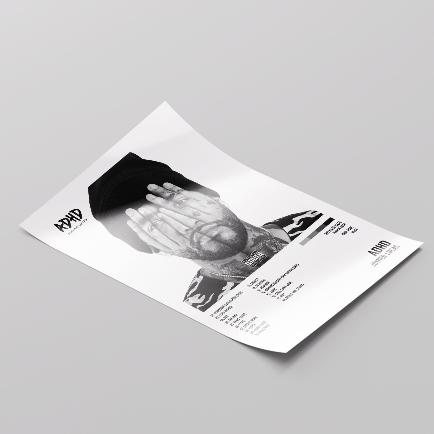 Adhd-joyner Lucas Music Album Poster / High Quality Music - Etsy Australia